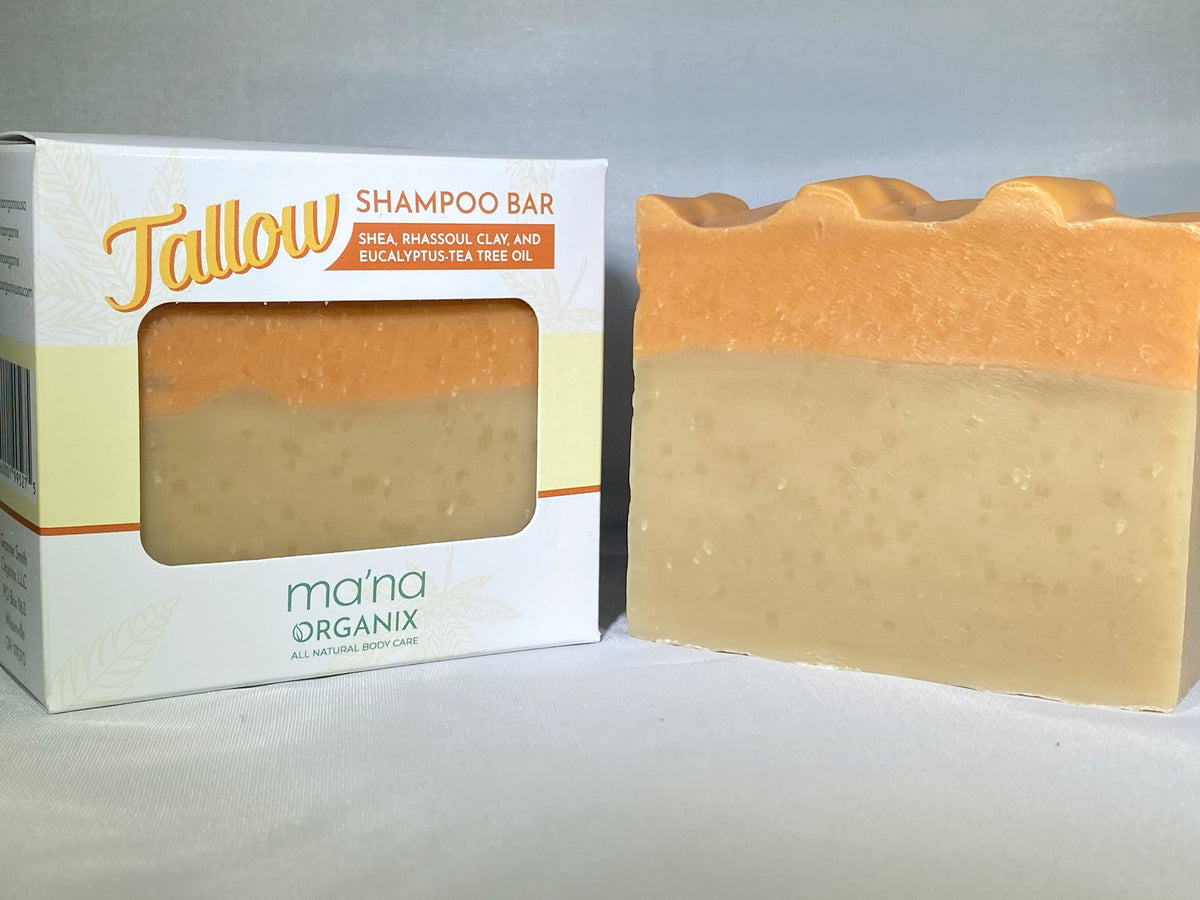 All Natural Tallow Volumizing Shampoo Bar with Rhassoul Clay & Eucalyp ...